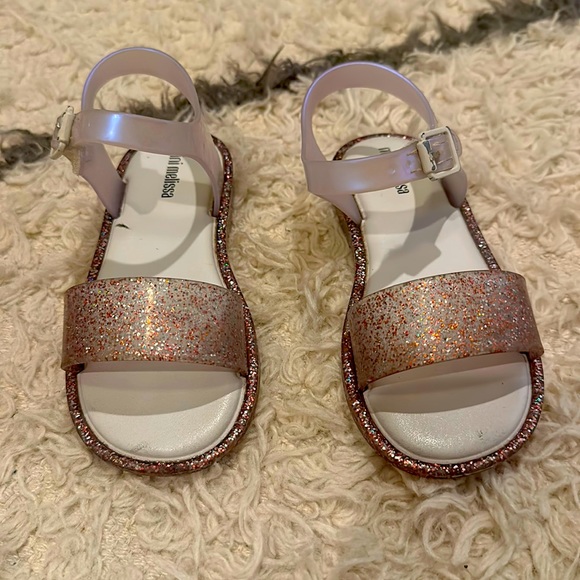 Mini Melissa | Shoes | Mini Melissa Pink Sparkle Jelly Sandals Size 5 ...